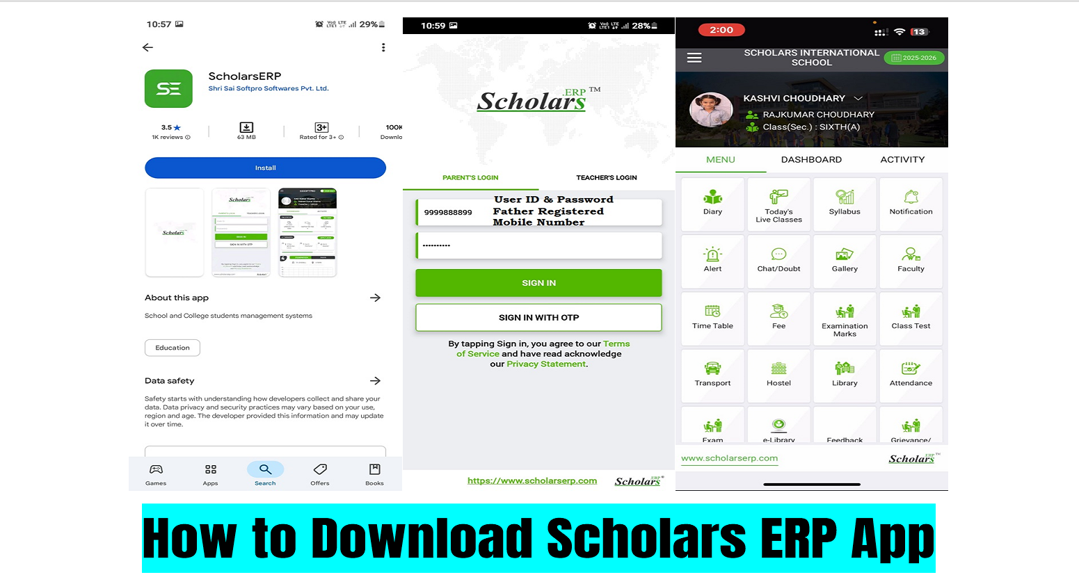 How to Download and Use the Scholars Erp App - Exam Junction